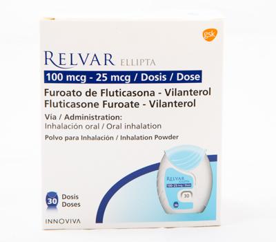 RELVAR ELLIPTA * POLV 25 MCG / 100 MCG X 1 INHALADOR | CefaMarket