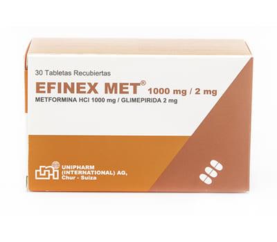 EFINEX MET TAB 2 MG / 1000 MG X 30 UNIDAD(ES) | CefaMarket