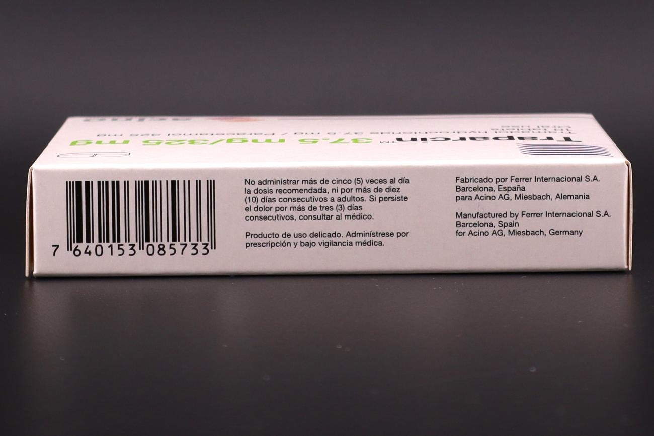 TRAPARCIN * TAB 325 MG / 37.5 MG X 10 UNIDAD(ES) | CefaMarket
