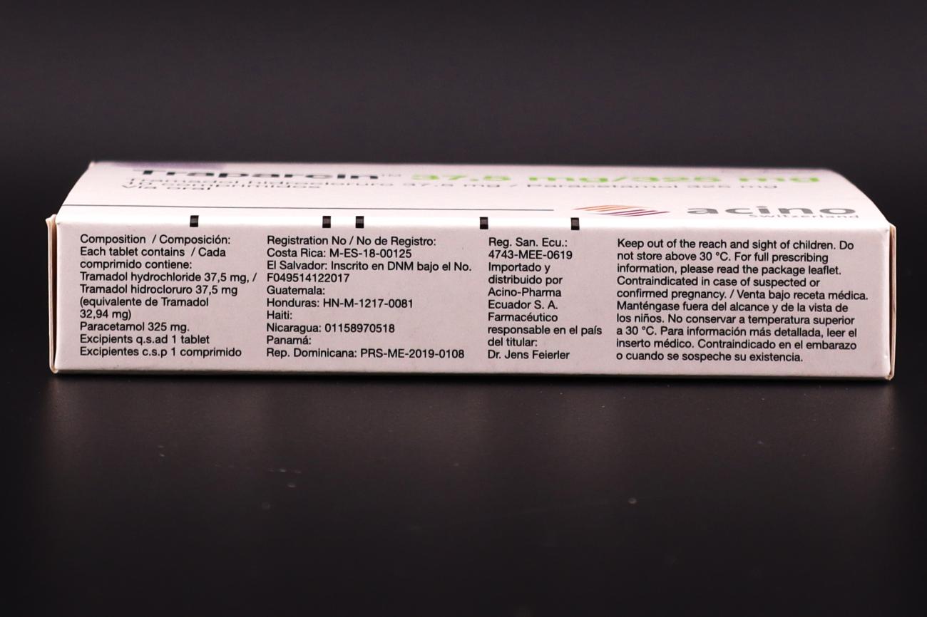 TRAPARCIN * TAB 325 MG / 37.5 MG X 10 UNIDAD(ES) | CefaMarket