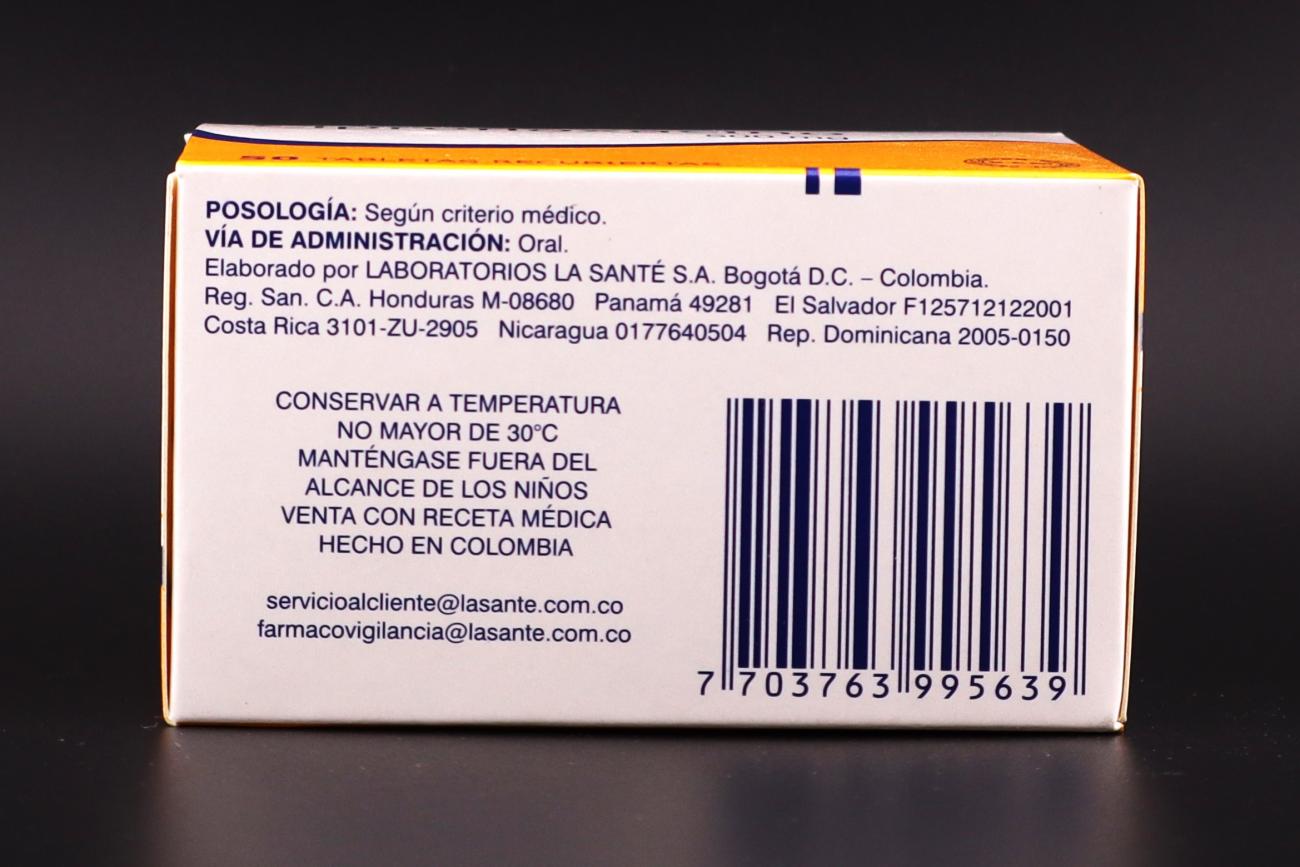 CIPROFLOXACINA LA SANTE * TAB 500 MG X 50 UNIDAD(ES) | CefaMarket