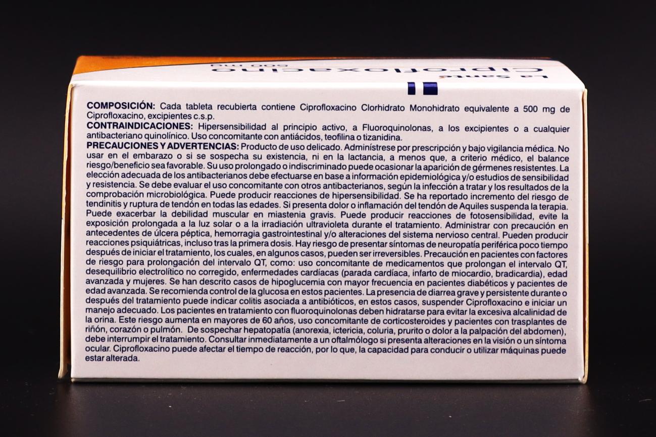 CIPROFLOXACINA LA SANTE * TAB 500 MG X 50 UNIDAD(ES) | CefaMarket